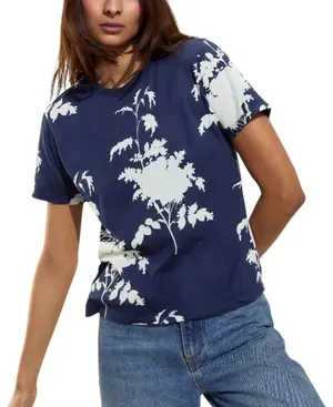 Cynthia Rowley Everyday Cotton Tee - Navy/white