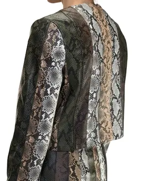 Cynthia Rowley Snake Embossed Cropped Jacket