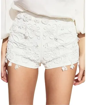 Cynthia Rowley Paloma Embellished Shorts - White