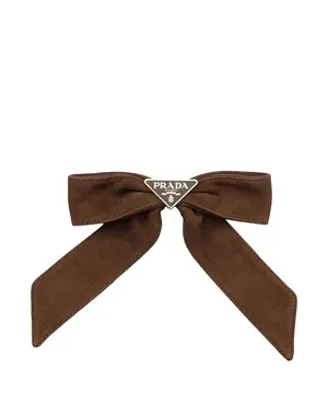 Prada Suede Hair Clip - Brown