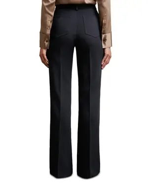 REISS Priya Flare Leg Trousers - Navy