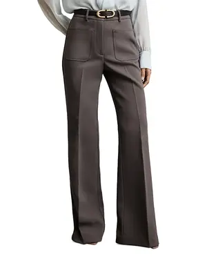Women's Mauve Flare Leg Trousers