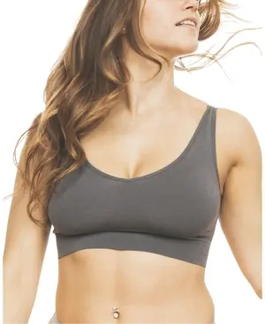 BRABAR Soft V Lace Reversible Bralette Asphalt