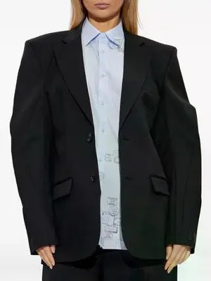 Vetements Padded-shoulder Wool Blazer - Black
