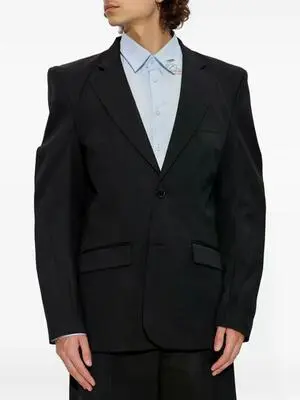 Vetements Padded-shoulder Wool Blazer - Black