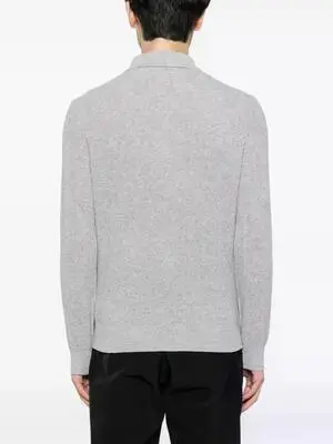 Canali Knitted Polo Shirt - Grey