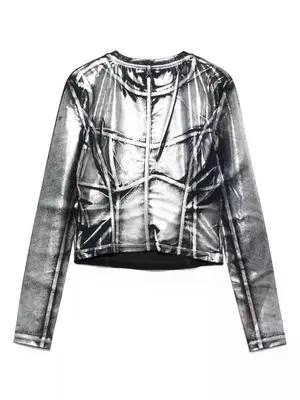Patrizia Pepe Metallic Panelled Top