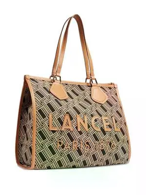 LANCEL Monogrammed Leather-trimmed Tote Bag