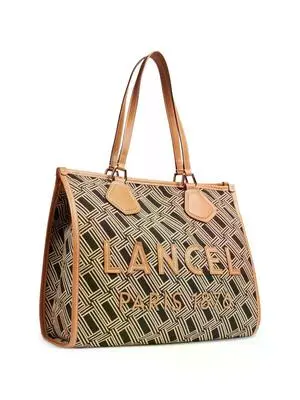LANCEL Monogrammed Leather-trimmed Tote Bag