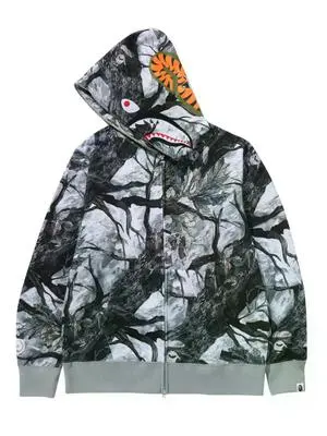 A BATHING APE® Tree Edge Camo Shark Zip-up Hoodie