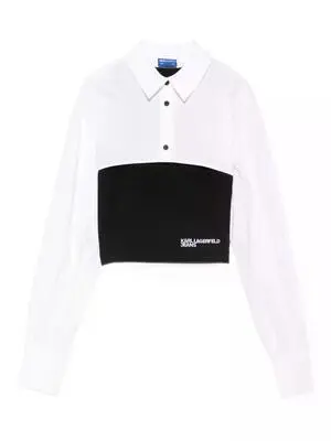 Karl Lagerfeld Colour-block Cotton Shirt - Black