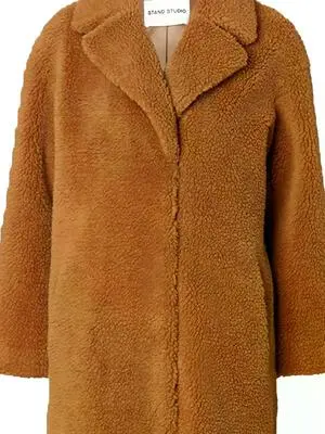 STAND STUDIO Camille Fleece-textured Coat - Brown
