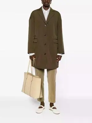 Aspesi Button-front Notched-lapel Coat - Green
