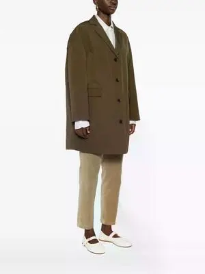 Aspesi Button-front Notched-lapel Coat - Green