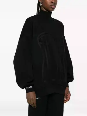 HAMZA Corset-detail Turtleneck Sweatshirt