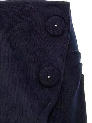 Prada Cashmere Midi Skirt With Button Detail