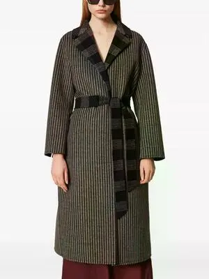 TWINSET Striped-pattern Reversible Coat