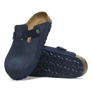 BIRKENSTOCK Boston Suede Leather Clogs - Corduroy Midnight