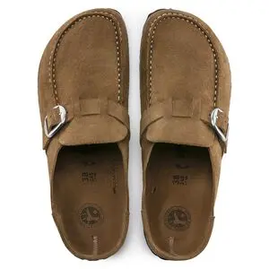 BIRKENSTOCK Buckley Suede Leather Clogs - Tea