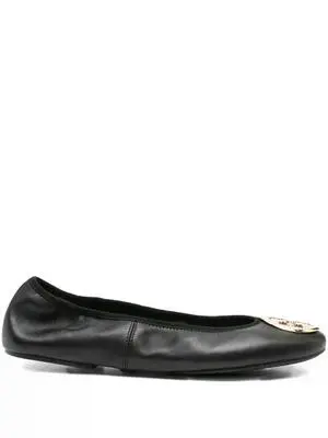 Tory Burch Reva Leather Ballet Flats - Black