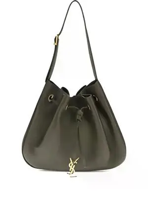 Saint Laurent Drawstring Leather Shoulder Bag