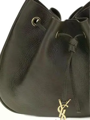 Saint Laurent Drawstring Leather Shoulder Bag