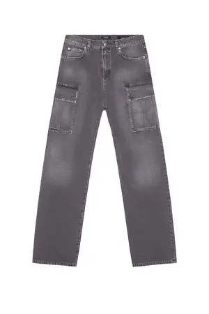 Balmain Loose Fit Cargo Denim Jeans