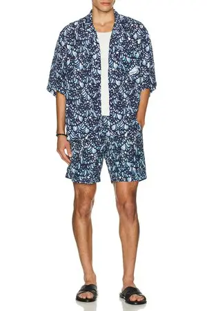 Alexander McQueen Boxy Feather Print Hawaiian Shirt