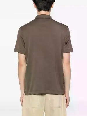 Canali Cotton-blended Polo Shirt - Brown