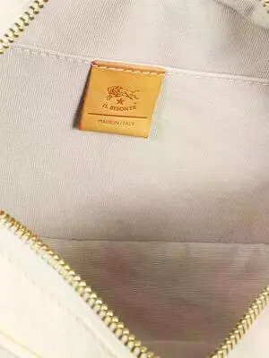 Il Bisonte Leather Shoulder Bag With Logo Detail - Neutrals
