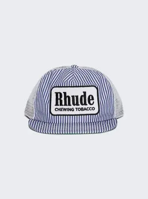 Rhude Striped Trucker Cap - Blue