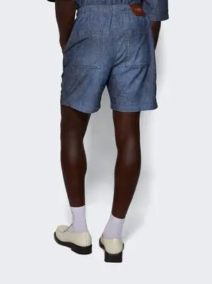 Loewe Washed Cotton Chambray Shorts