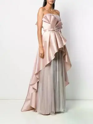 Alberta Ferretti Ruffled Bustier Gown