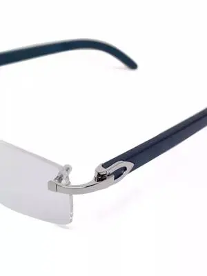 Cartier Rimless Square-frame Glasses - Blue