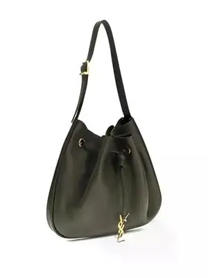 Saint Laurent Drawstring Leather Shoulder Bag