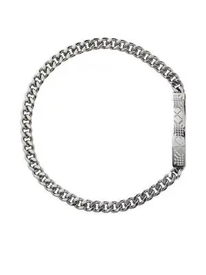 Burberry Check-engraved Chain Bracelet - Silver