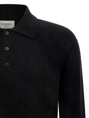 Saint Laurent Wool Buttoned Polo Shirt
