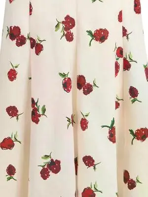 Khaite Lenno Floral-print Pleated Midi Skirt - Neutrals