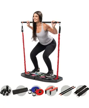 LIFEPRO Portable Home Gym Push-up Board With Resistance Bands – Full Body Workout Kit For Strength Training At Home - No Color