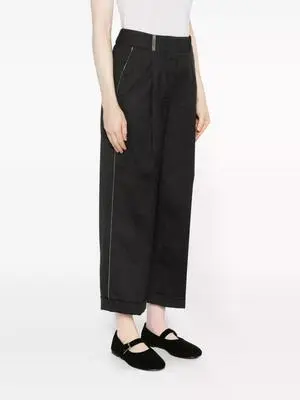 Peserico Embellished-cuffed Trousers - Grey
