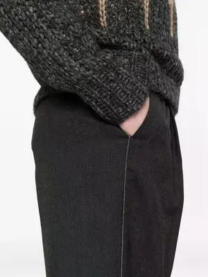 Peserico Embellished-cuffed Trousers - Grey