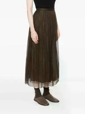 Alpha Studio Pleated Straight Skirt