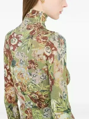 Liu Jo Floral-print Ribbed Sweater