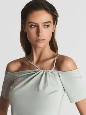 REISS Cierra Off-shoulder Strap Top