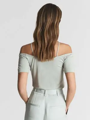 REISS Cierra Off-shoulder Strap Top
