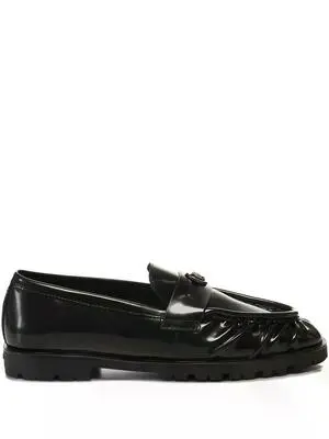 Pinko Pleated Loafers With Logo Plaque