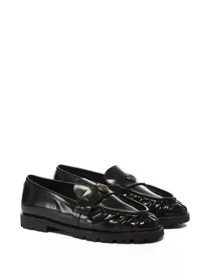 Pinko Pleated Loafers With Logo Plaque