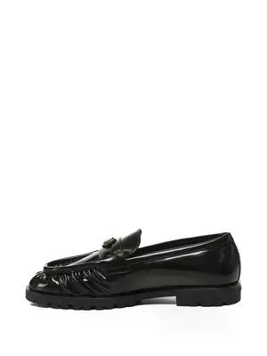 Pinko Pleated Loafers With Logo Plaque