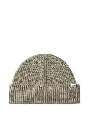 C.P. COMPANY Ribbed Wool Beanie Hat - Grey