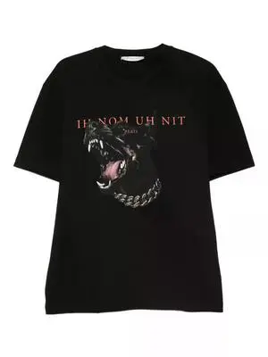 IH NOM UH NIT Dog-print Cotton T-shirt - Black